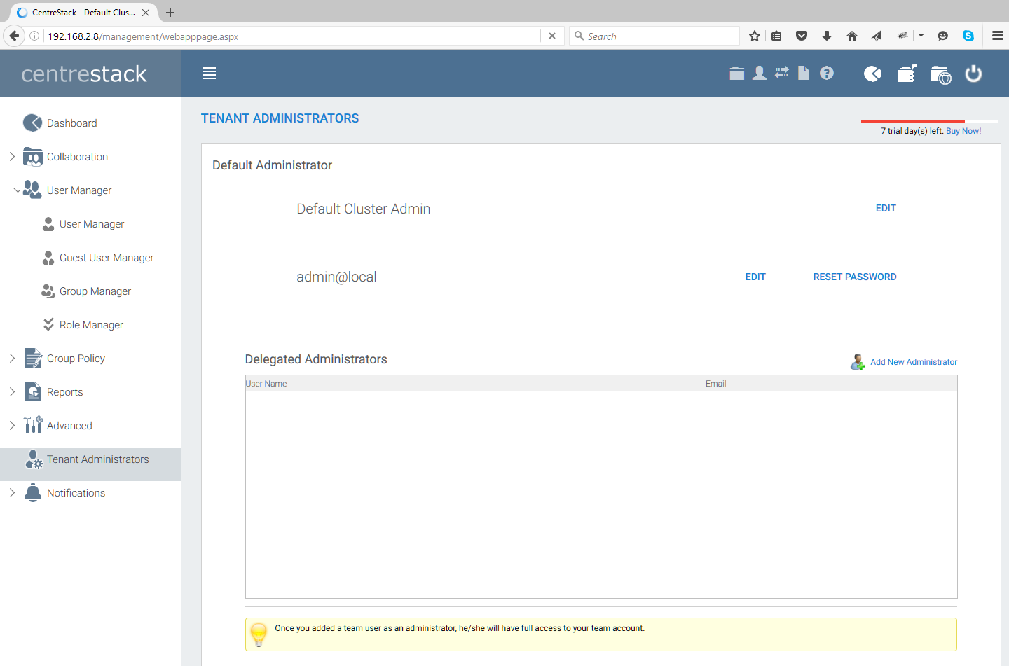 Web Based Management Console — Deployment Guide 7.12 documentation